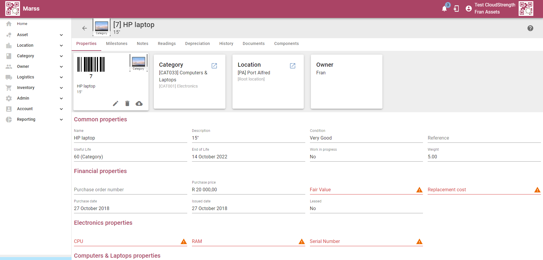 5.2 Asset Details – Marss